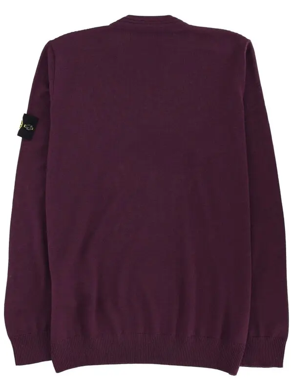 Stone Island Crew Neck Jersey With Logo Patch - Multicolor