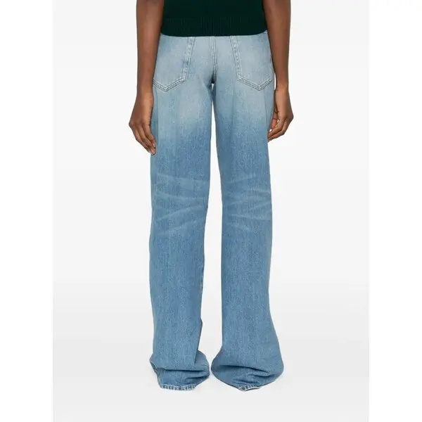 Gucci Denim Flared Jeans With Horsebit Detail - Blue