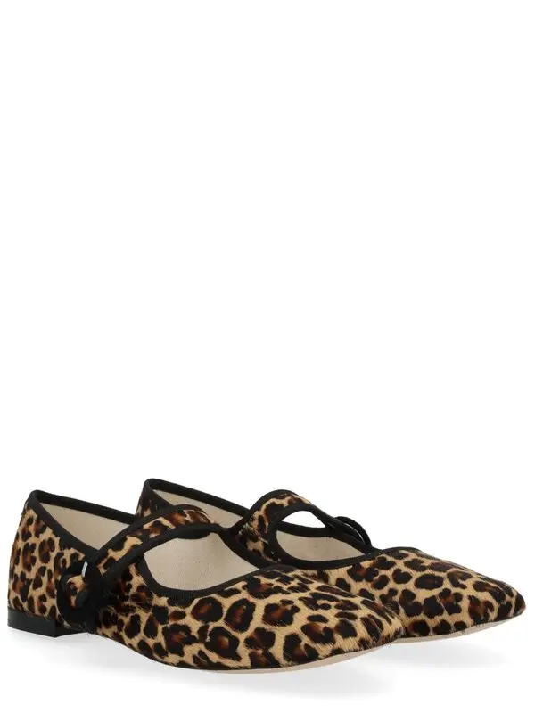 Repetto Leopard Print Calfskin Ballerina Flats - Multicolor