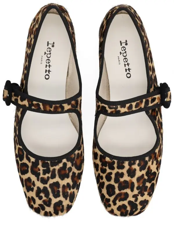 Repetto Leopard Print Calfskin Ballerina Flats - Multicolor