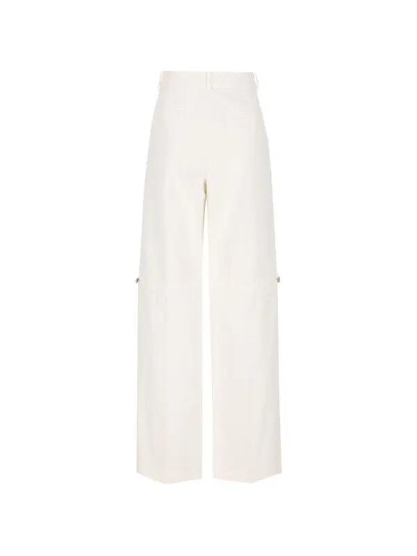 Fendi Cotton Trousers With Embroidered Logo Belt Loops - Multicolor