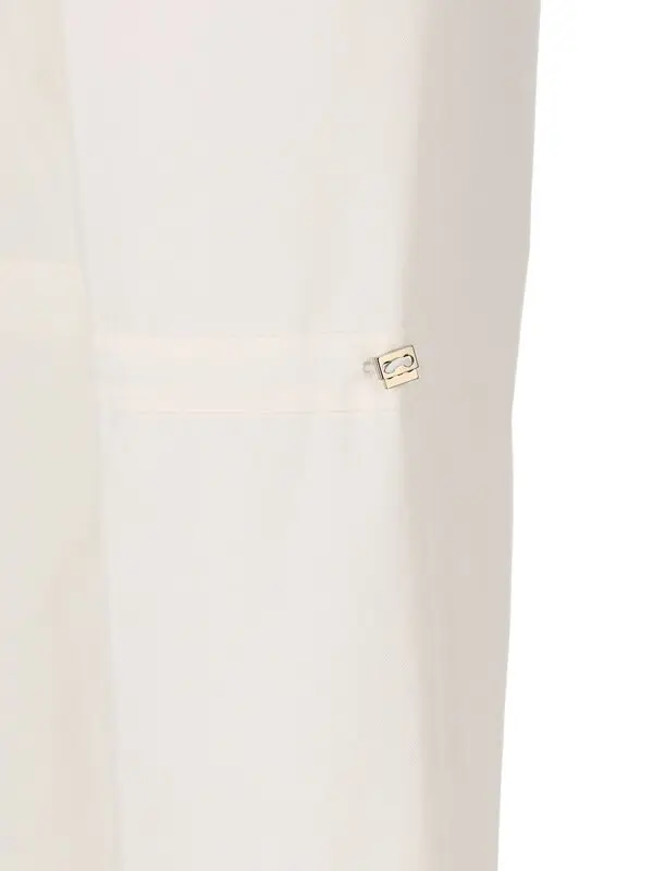 Fendi Cotton Trousers With Embroidered Logo Belt Loops - Multicolor