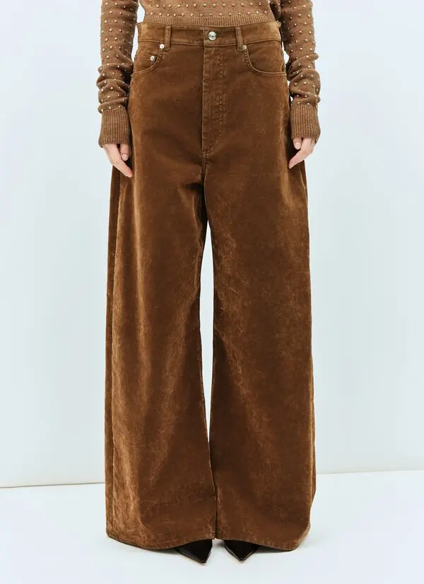 Sportmax Flocked Denim Wide Pants