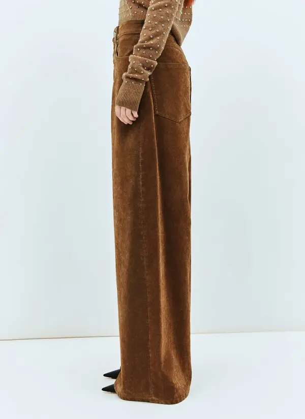 Sportmax Flocked Denim Wide Pants