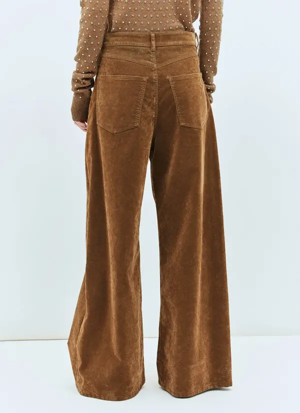 Sportmax Flocked Denim Wide Pants