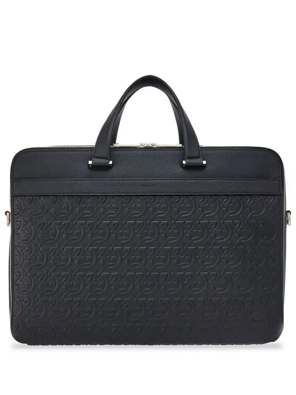 FERRAGAMO Gancini Embossed Leather Briefcase - Multicolor