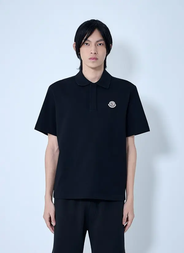 Moncler Embroidered Logo Polo Shirt - Black