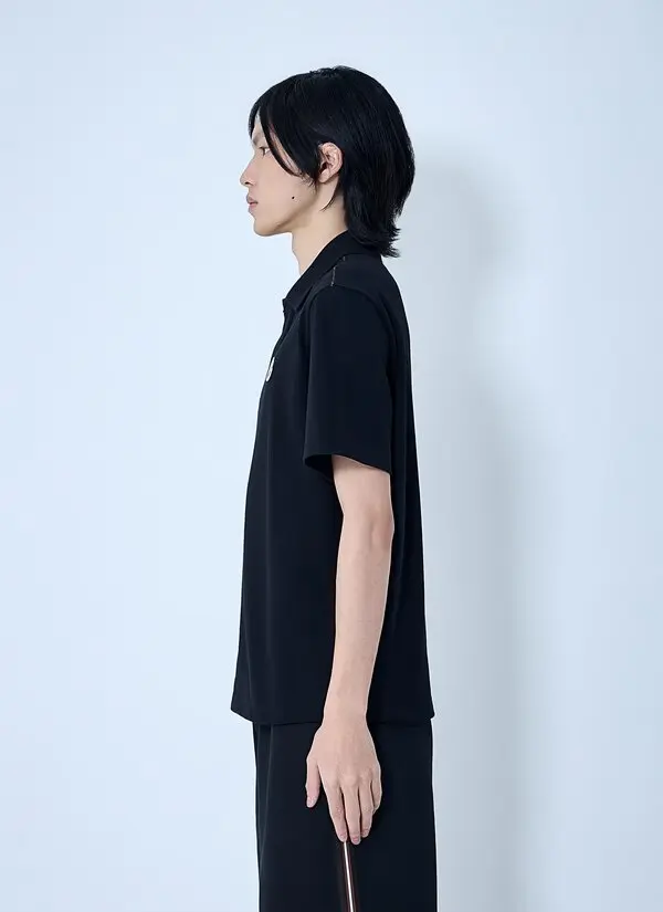 Moncler Embroidered Logo Polo Shirt - Black