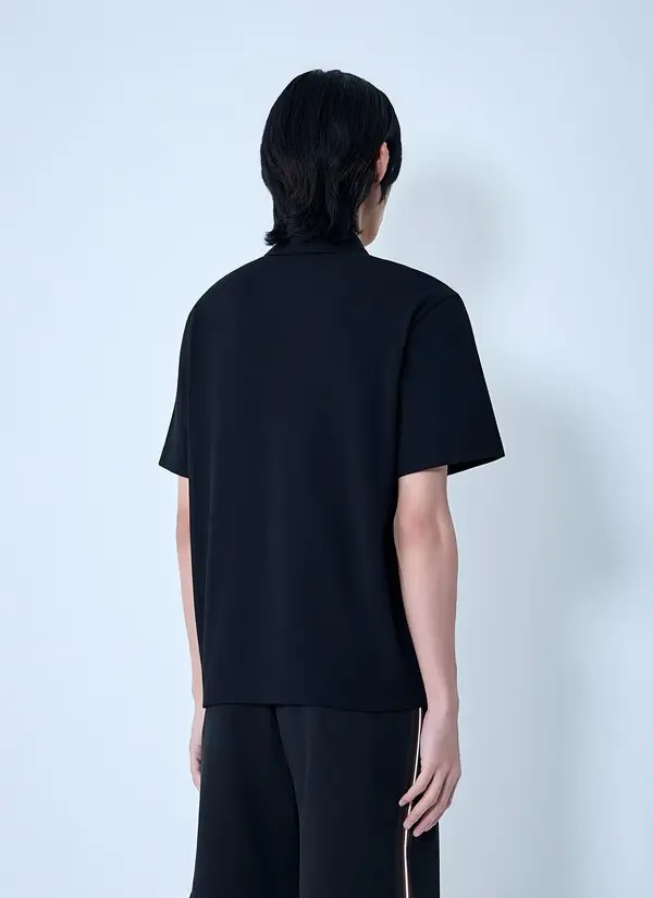 Moncler Embroidered Logo Polo Shirt - Black