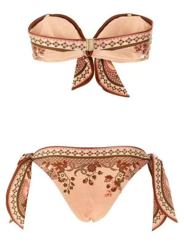 Zimmermann Aster Bikini Two Piece, Halterneck, High Rise - Pink