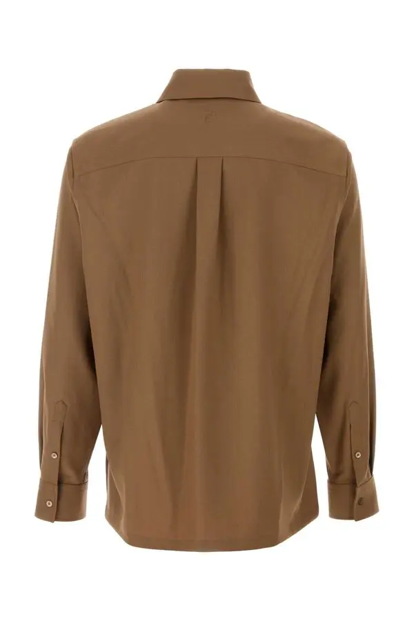 Fendi Camel Wool Shirt - Brown