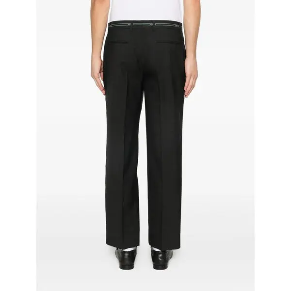 Gucci Grey Wool Logo Waistband Trousers