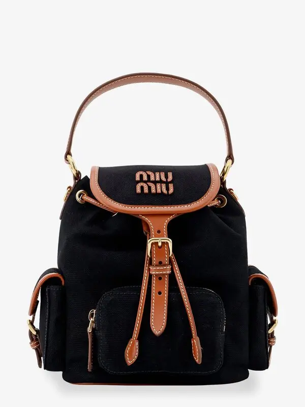 Miu Miu Hemp And Leather Backpack - Multicolor