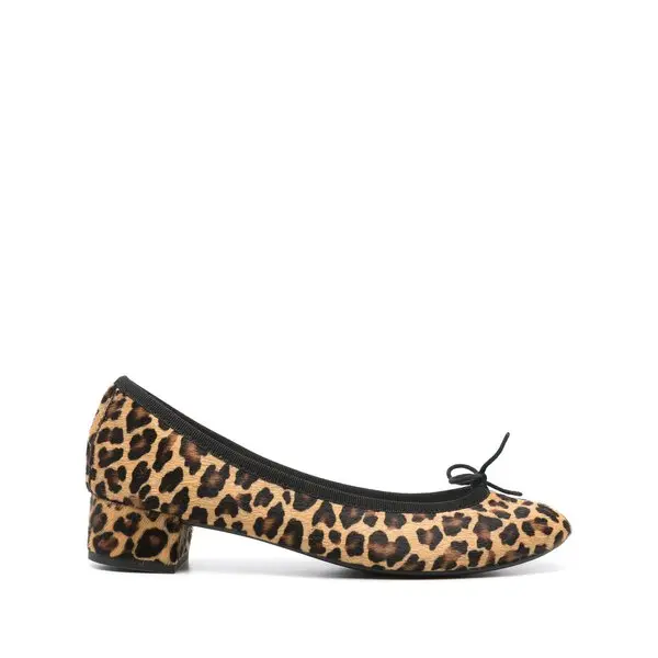 Repetto Leopard Print Calf Leather Pumps - Cream