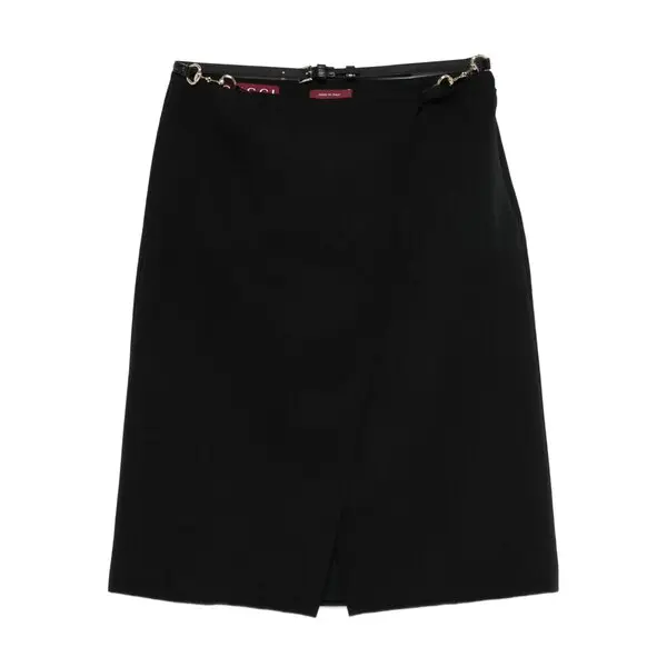 Gucci Pencil Skirt With Horsebit Detail - Black