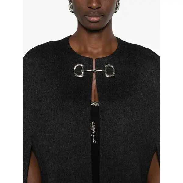 Gucci Wool Cape With Horsebit Closure