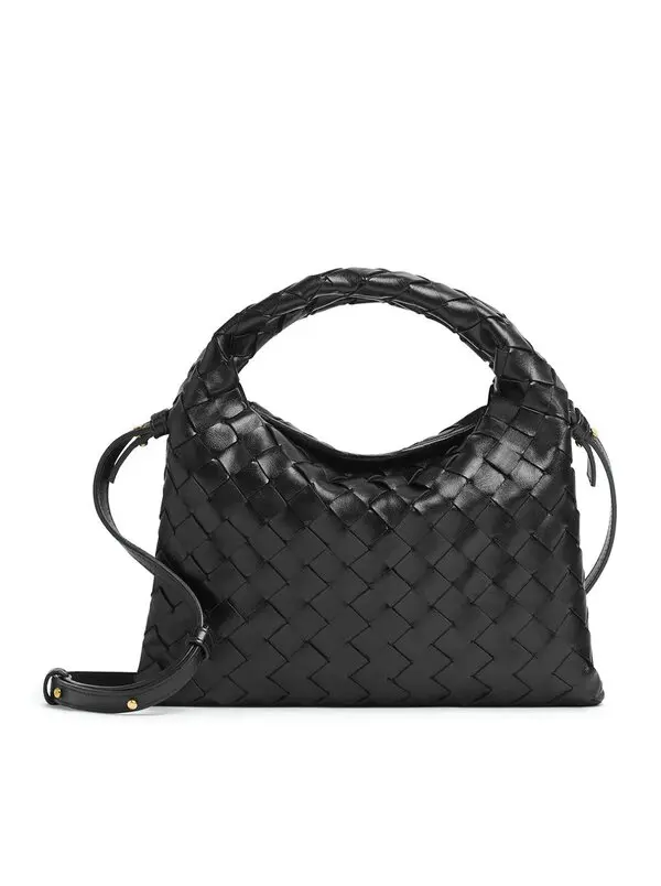 Bottega Veneta Mini Woven Leather Bag - Black