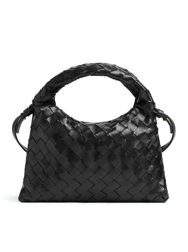 Bottega Veneta Mini Woven Leather Bag - Black