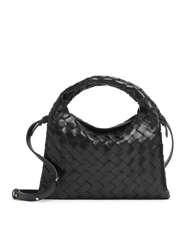 Bottega Veneta Mini Woven Leather Bag - Black