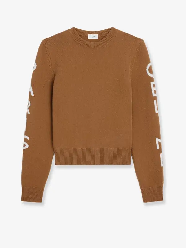 Celine Wool Sweater With Logo Lettering - Multicolor