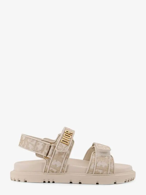 Dior Dioract Flat Sandals With Lurex - Gold
