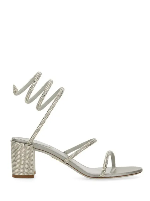 Rene Caovilla Cleo Sandals With Crystals - Silver