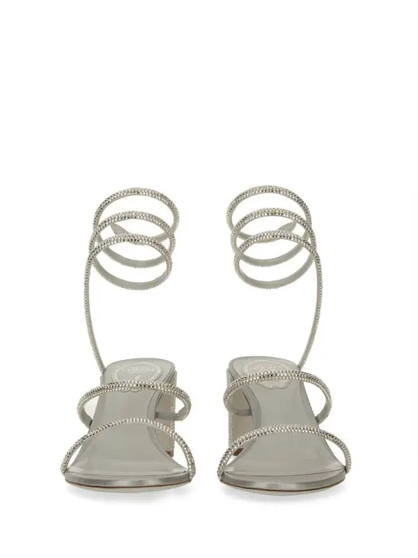 Rene Caovilla Cleo Sandals With Crystals - Silver