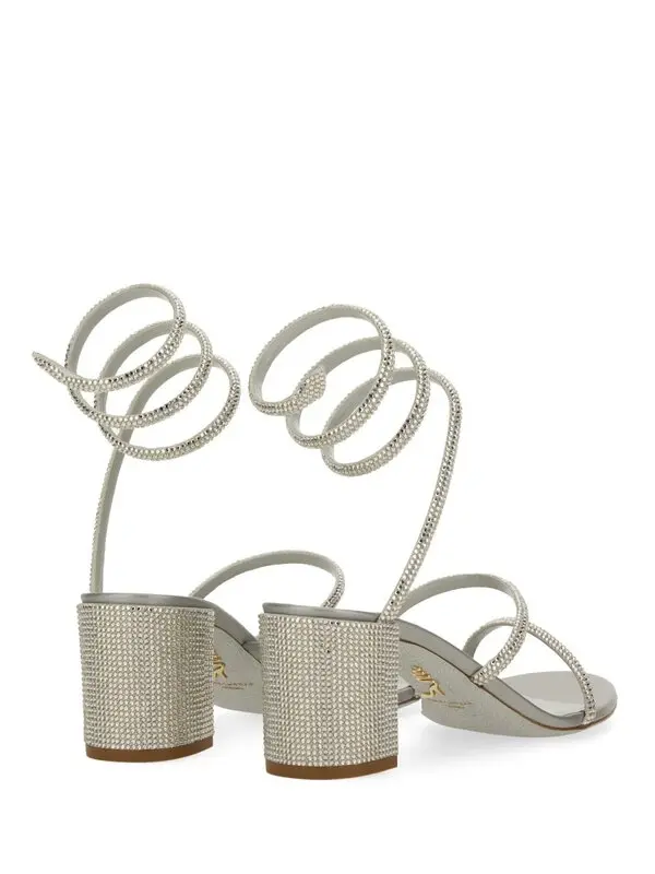 Rene Caovilla Cleo Sandals With Crystals - Silver