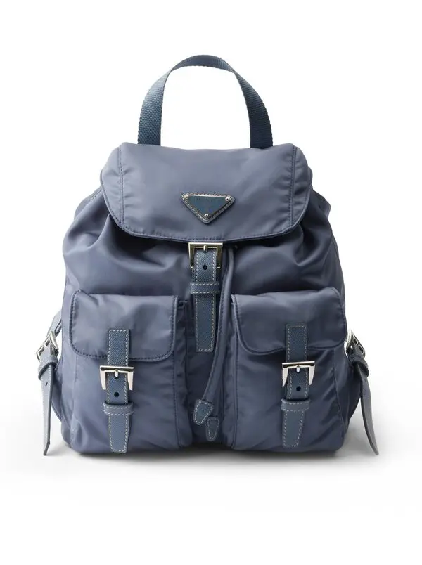 Prada Small Backpack In Re-nylon With Saffiano Details - Multicolor