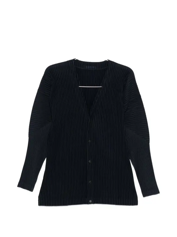 Issey Miyake Pleated V-neck Cardigan - Multicolor