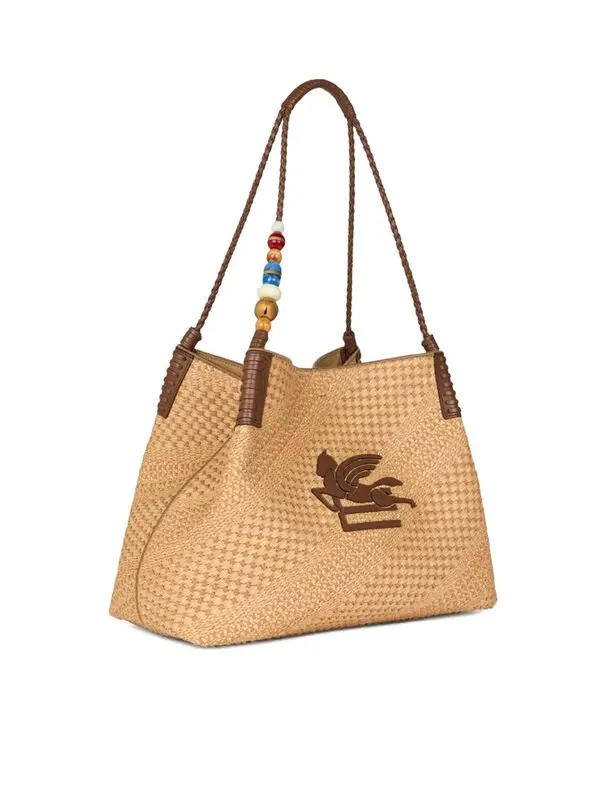 Etro Libra Raffia Shopping Bag - Brown