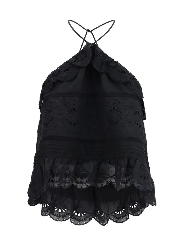 Isabel Marant Étoile Prisha Ruffle Top - Black