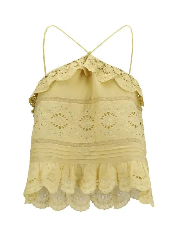 Isabel Marant Étoile Prisha Ruffle Top - Yellow