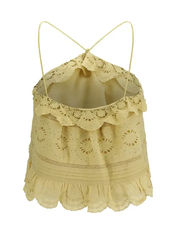Isabel Marant Étoile Prisha Ruffle Top - Yellow