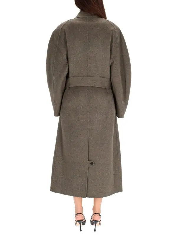 Jacquemus Curvios Trench Coat In Virgin Wool - Gray