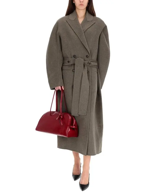 Jacquemus Curvios Trench Coat In Virgin Wool - Gray