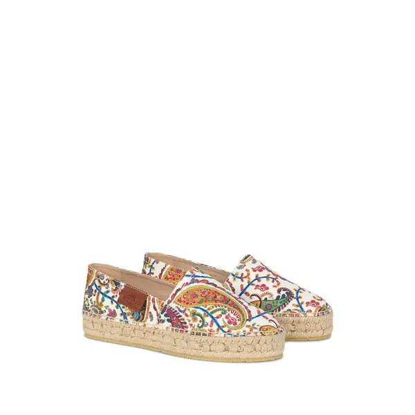 Etro Printed Cotton Round Toe Espadrilles