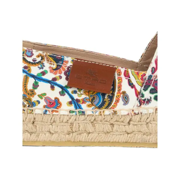 Etro Printed Cotton Round Toe Espadrilles