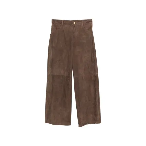 Max Mara High-waisted Wide-leg Trousers In Lambskin