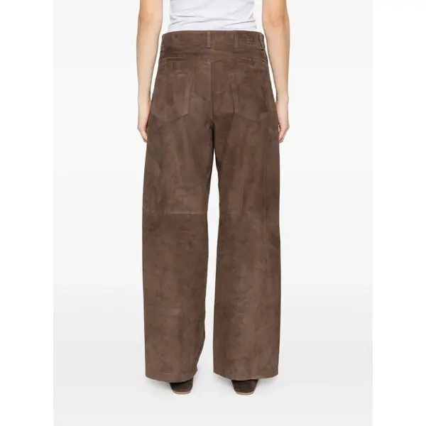Max Mara High-waisted Wide-leg Trousers In Lambskin