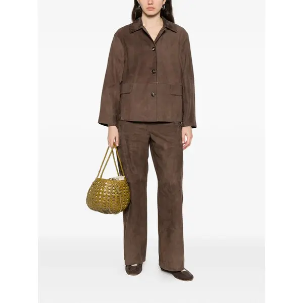Max Mara High-waisted Wide-leg Trousers In Lambskin