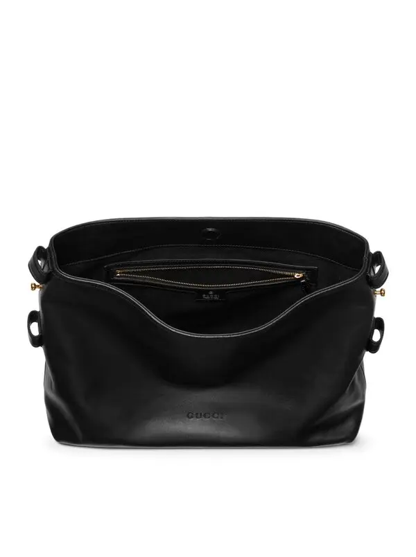Gucci Beatrix Medium Leather Shoulder Bag - Black
