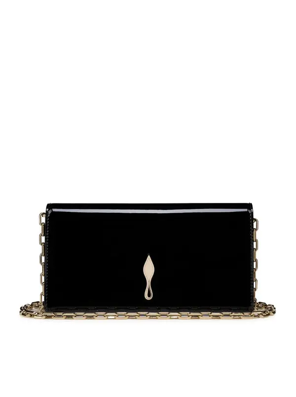 CHRISTIAN LOUBOUTIN Bettina Patent Calfskin Clutch - Black