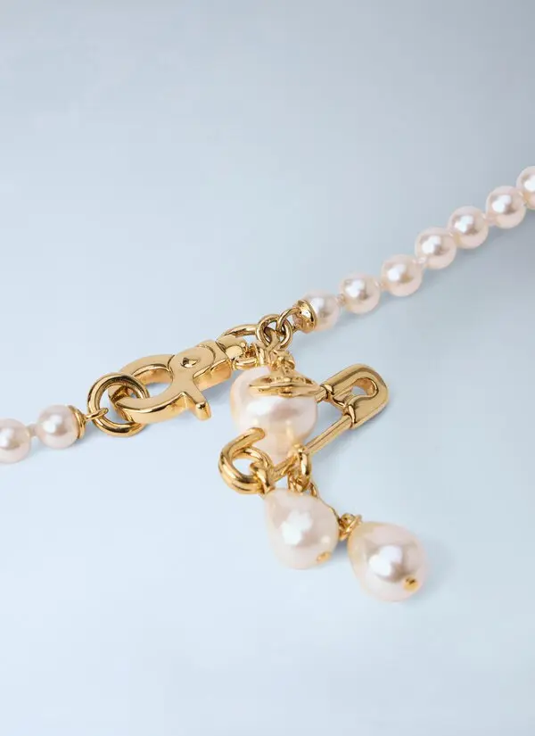 VIVIENNE WESTWOOD Small Claude Pearl Necklace With -tone Charm Accents