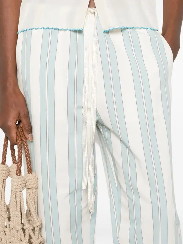 FORTE_FORTE Striped Drawstring Trousers - Multicolor