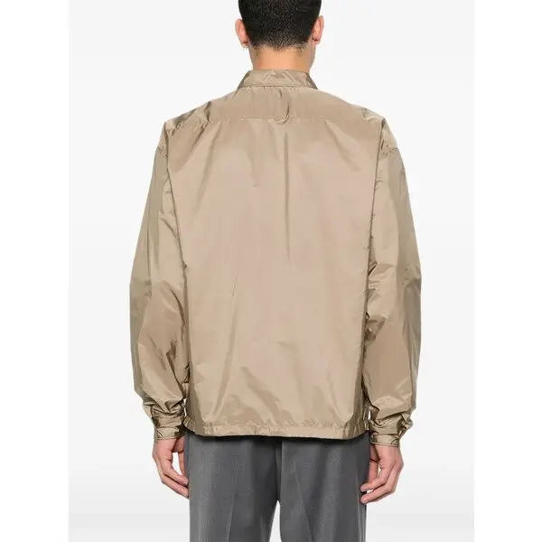 Prada Patch Pocket Logo Plaque Shirt Jacket - Cream