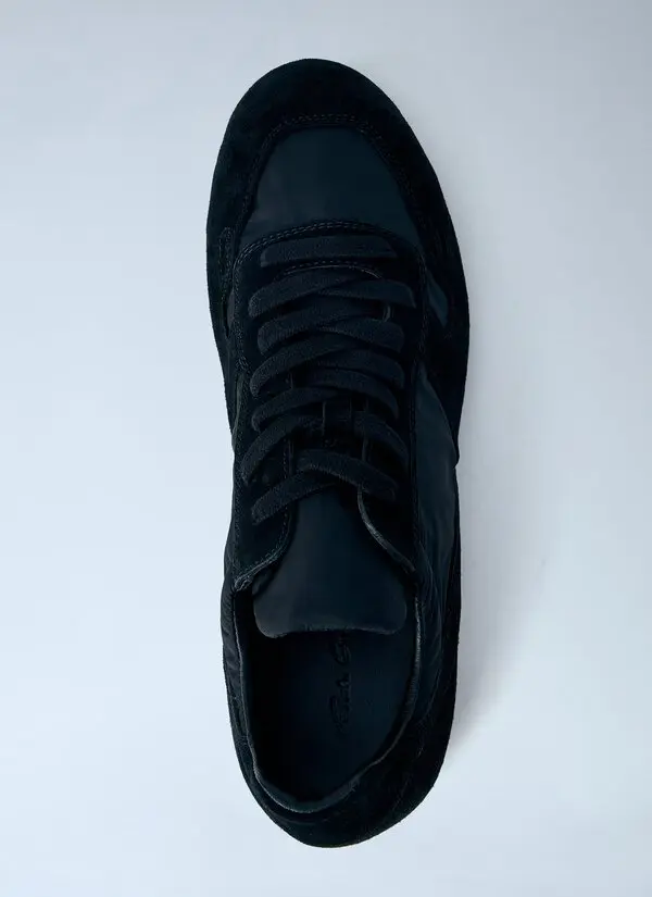 Rick Owens Suede And Nylon Paneled Low-top Sneakers