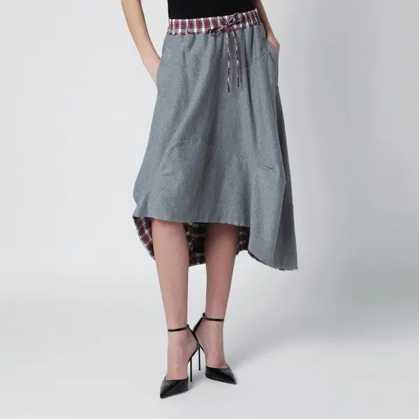 VIVIENNE WESTWOOD Grey Cotton Skirt With Asymmetrical Hem - Gray