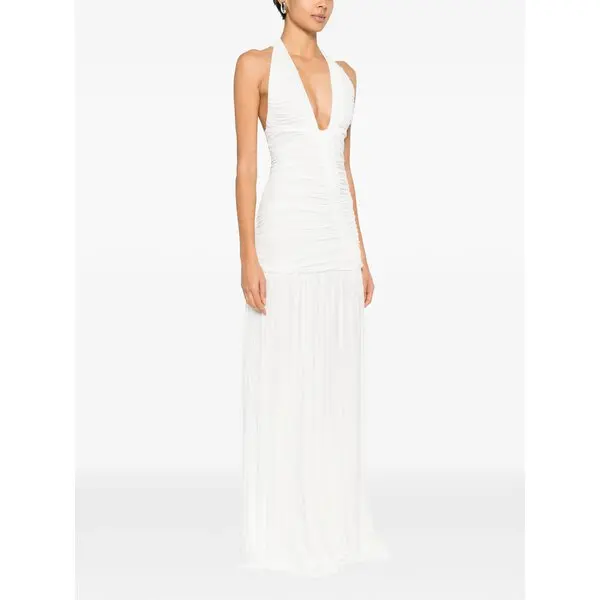 Christopher Esber Pleated Halterneck Drop-waist Gown