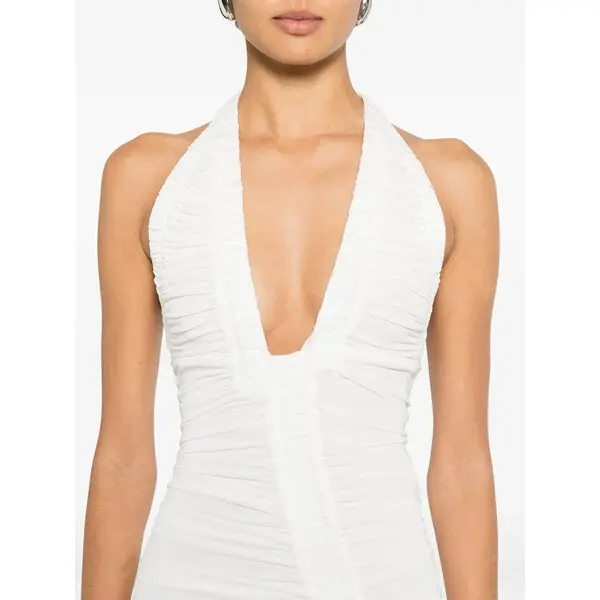 Christopher Esber Pleated Halterneck Drop-waist Gown